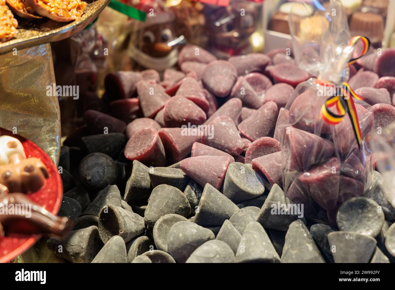 An array of cuberdons, traditional Belgian candies Stock Photo - Alamy