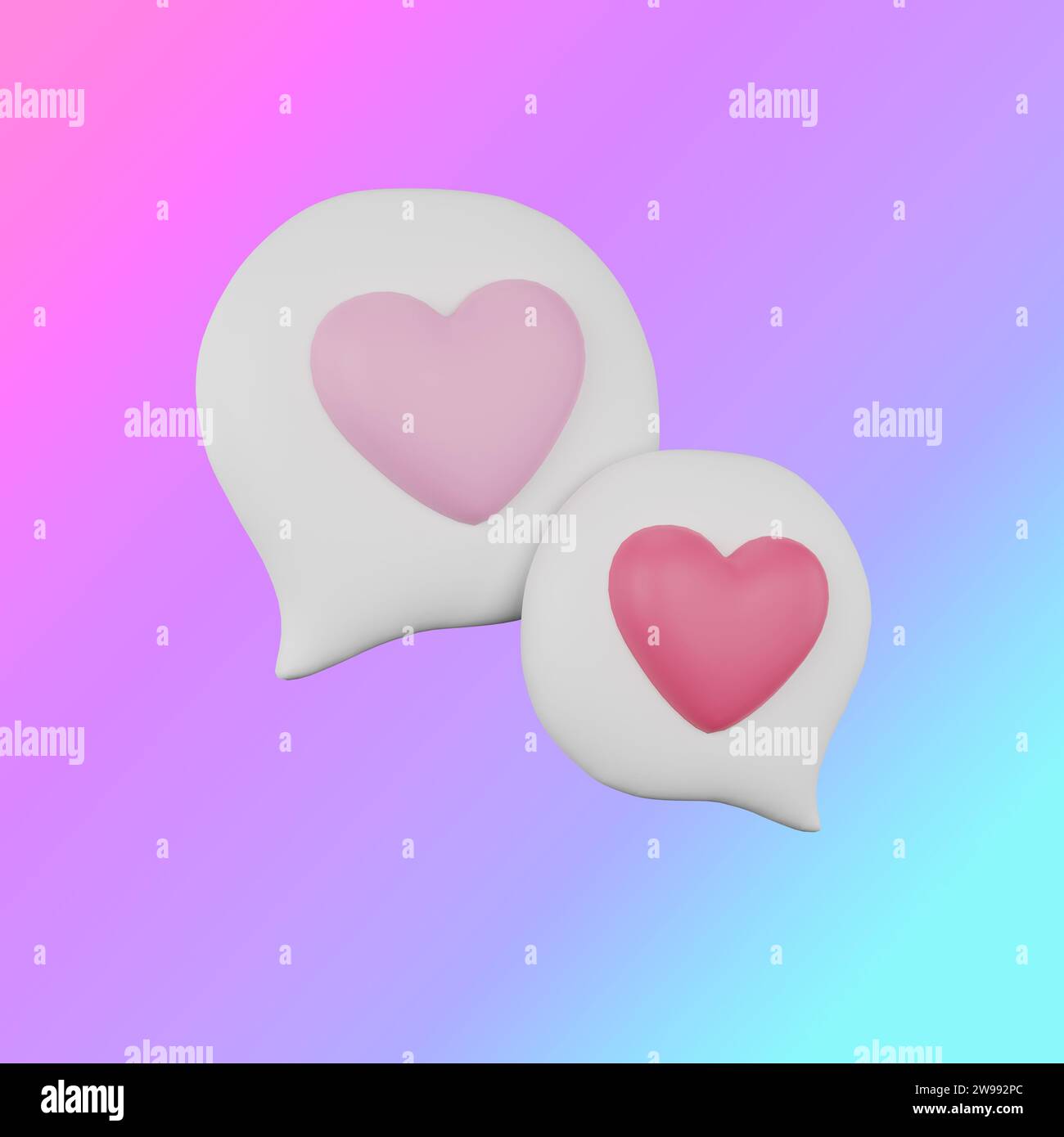 Two Conversation Bubbles With a Heart, Symbolizing Love and Connection ...