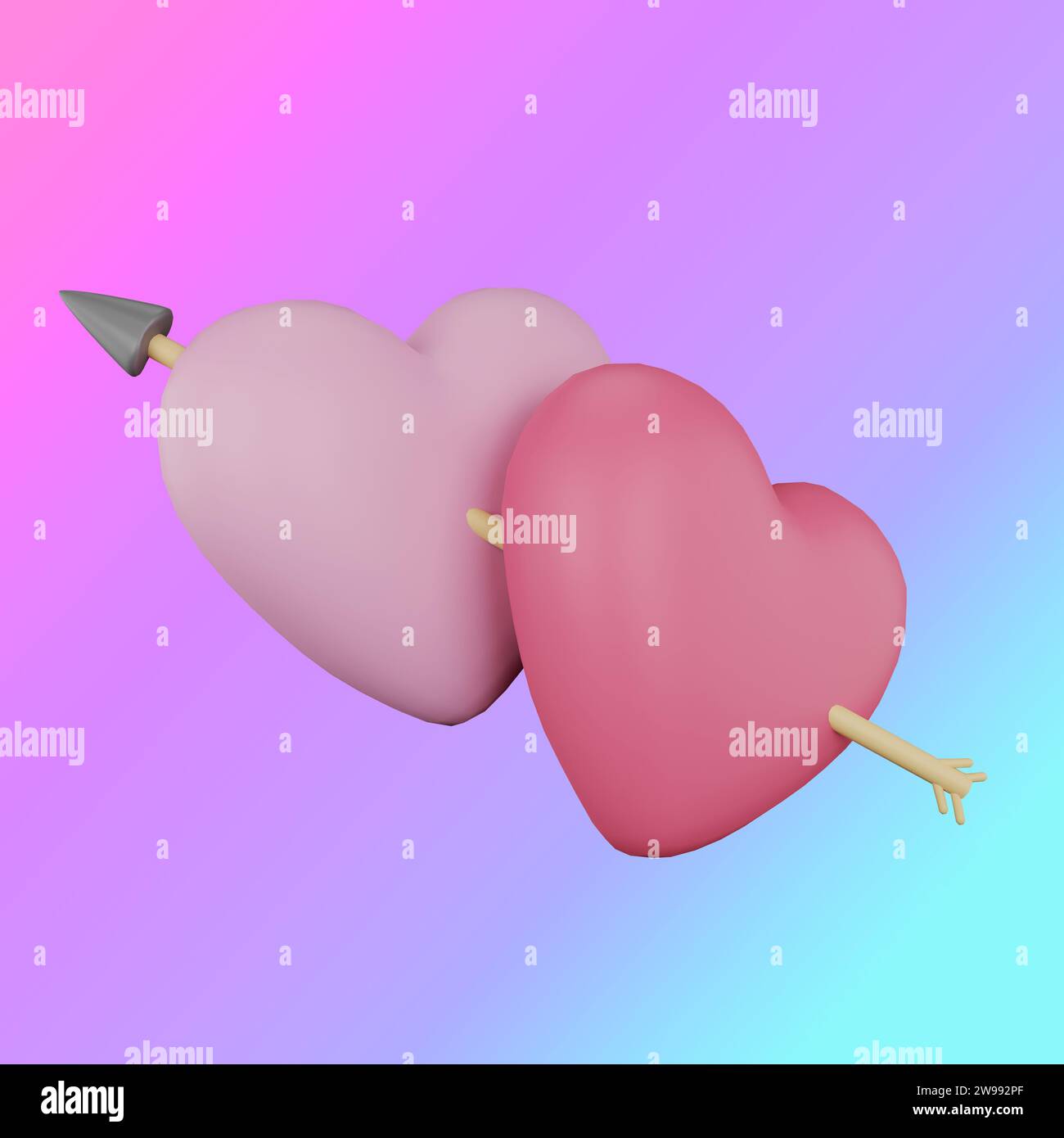 Symbolic heart pierced by an arrow, representing love Stock Photo - Alamy