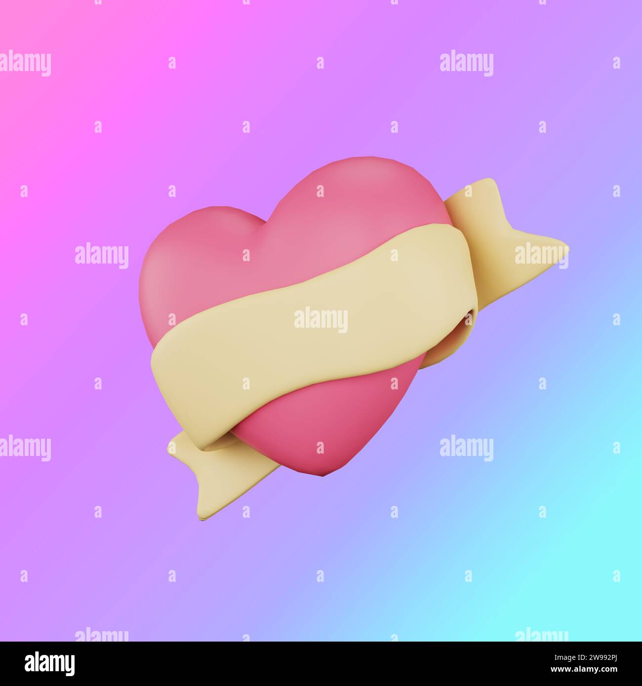 Elegant ribbon in a heart shape for romantic decor Stock Photo - Alamy