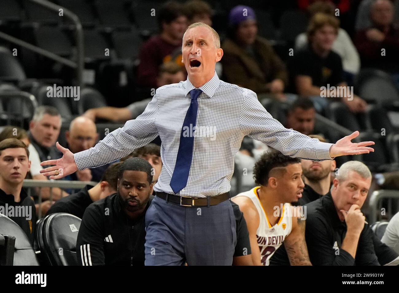 Arizona State head coach Bobby Hurley during the first half of an NCAA ...