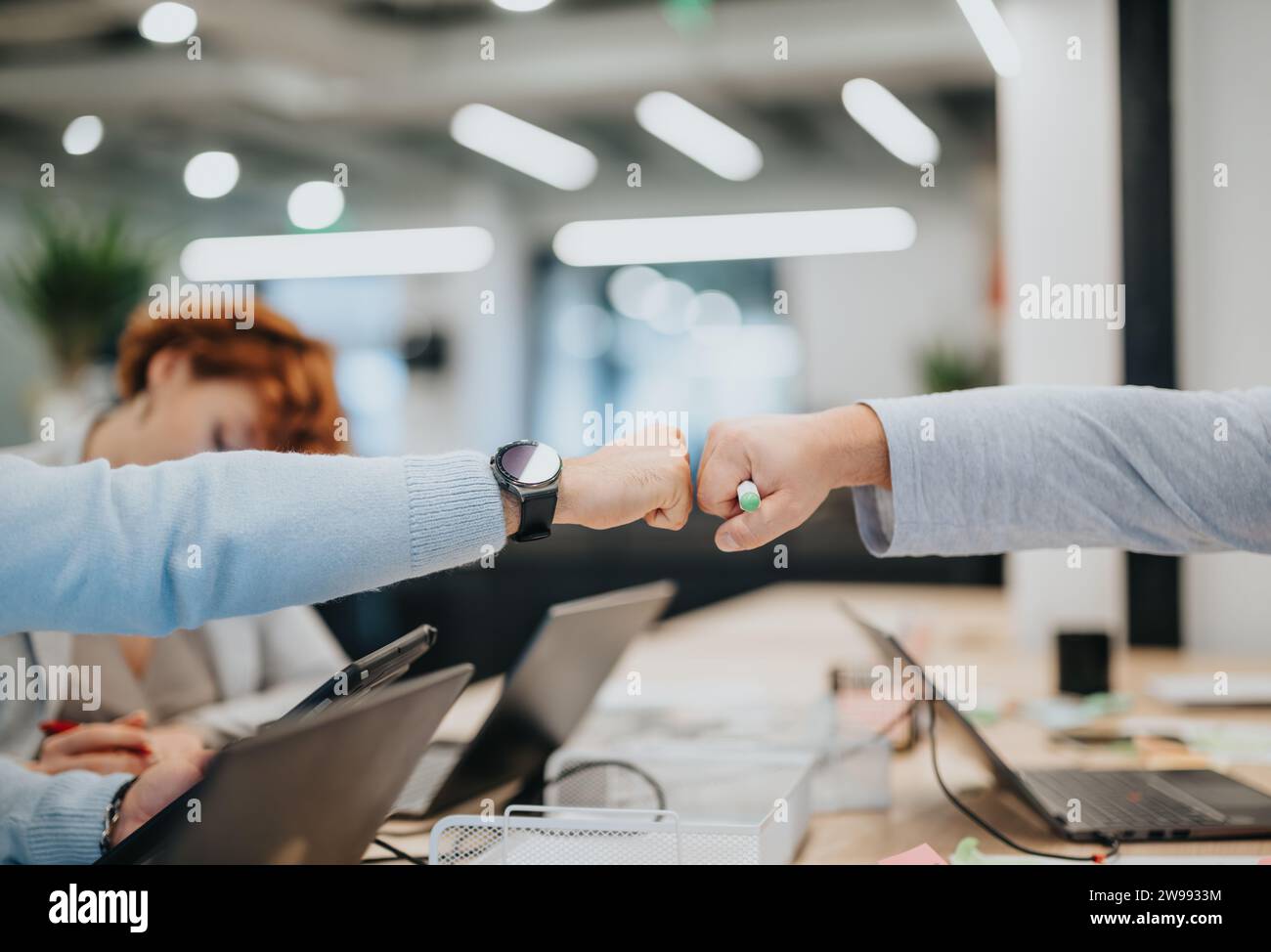 Men giving fist bump. Fist bump concept. Bumping fists. Teamwork ...