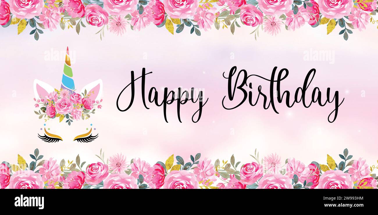 Unicorn birthday party Stock Vector Images - Alamy