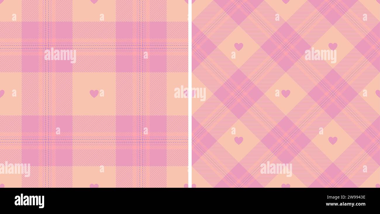 Gingham pattern with hearts. Seamless tartan vichy check plaid for gift ...