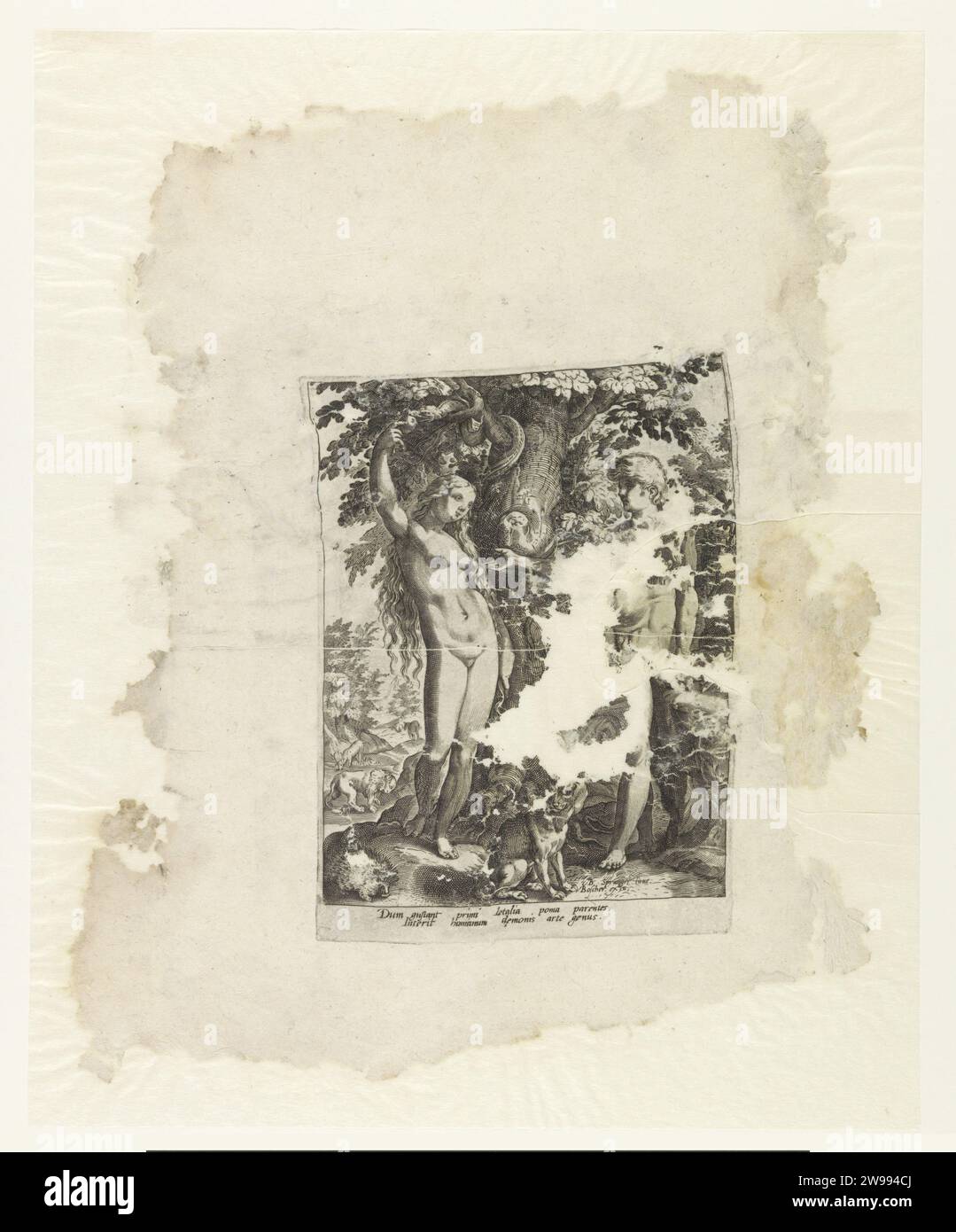 Adam en Eva, anonymous, after Bartholomeus Spranger, after Hendrick ...