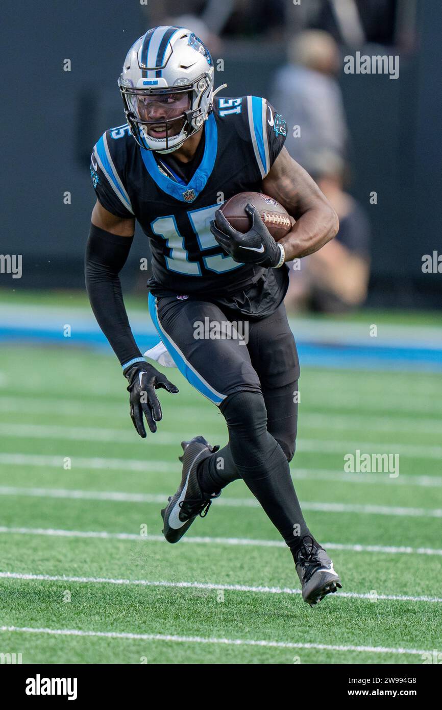 Carolina Panthers wide receiver Jonathan Mingo (15) plays against the ...