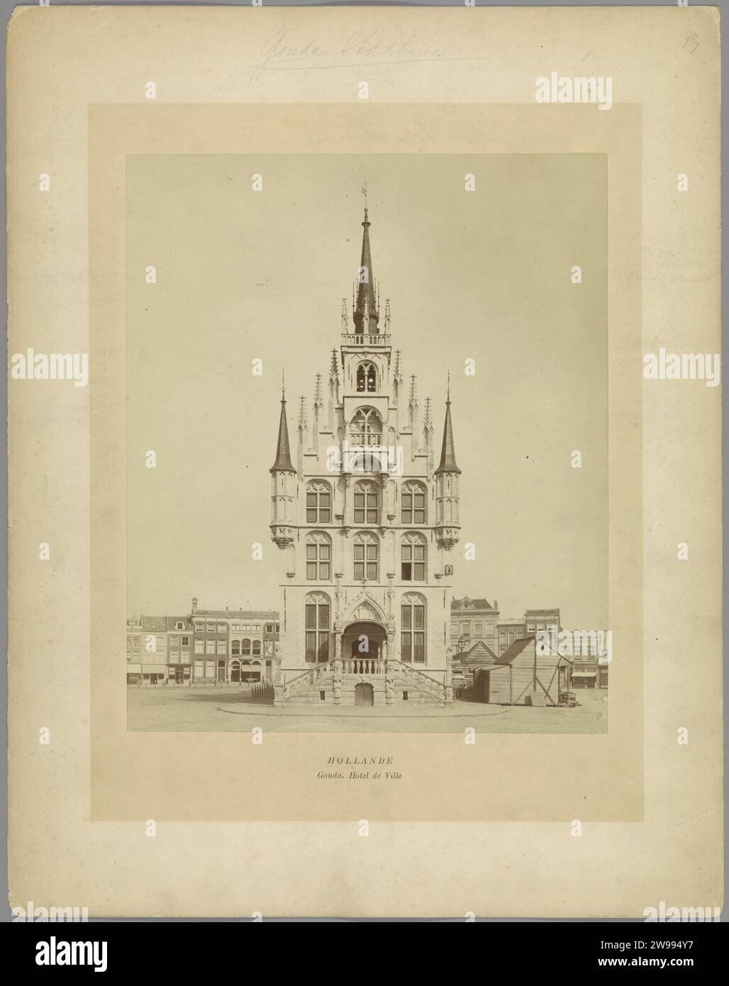 View of the town hall in Gouda, c. 1875 - c. 1900 photograph Gouda ...