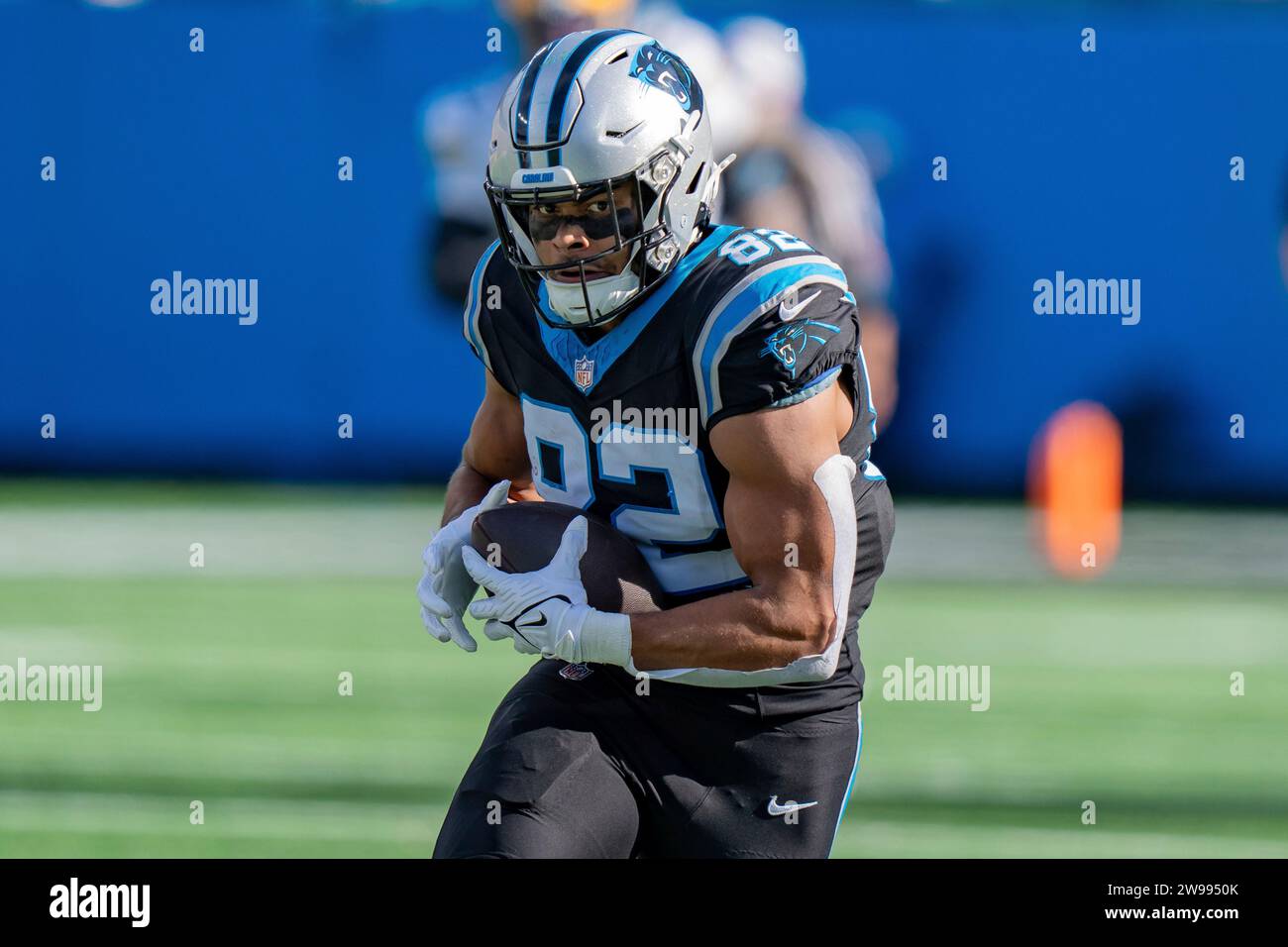 Carolina Panthers tight end Tommy Tremble (82) plays against the Green ...