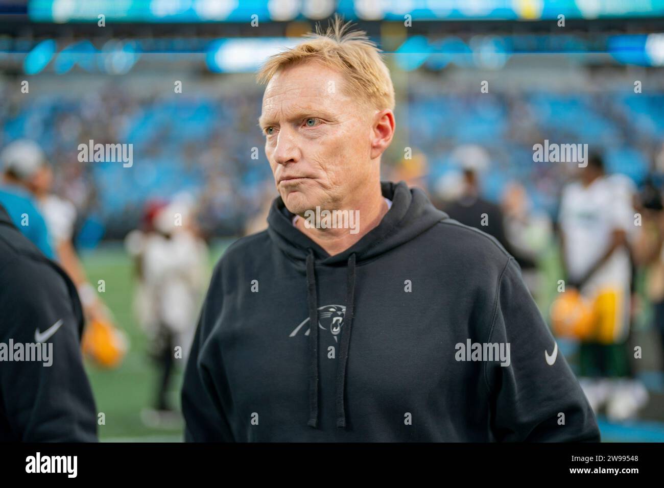 Carolina Panthers head coach Chris Tabor walks off the field after ...