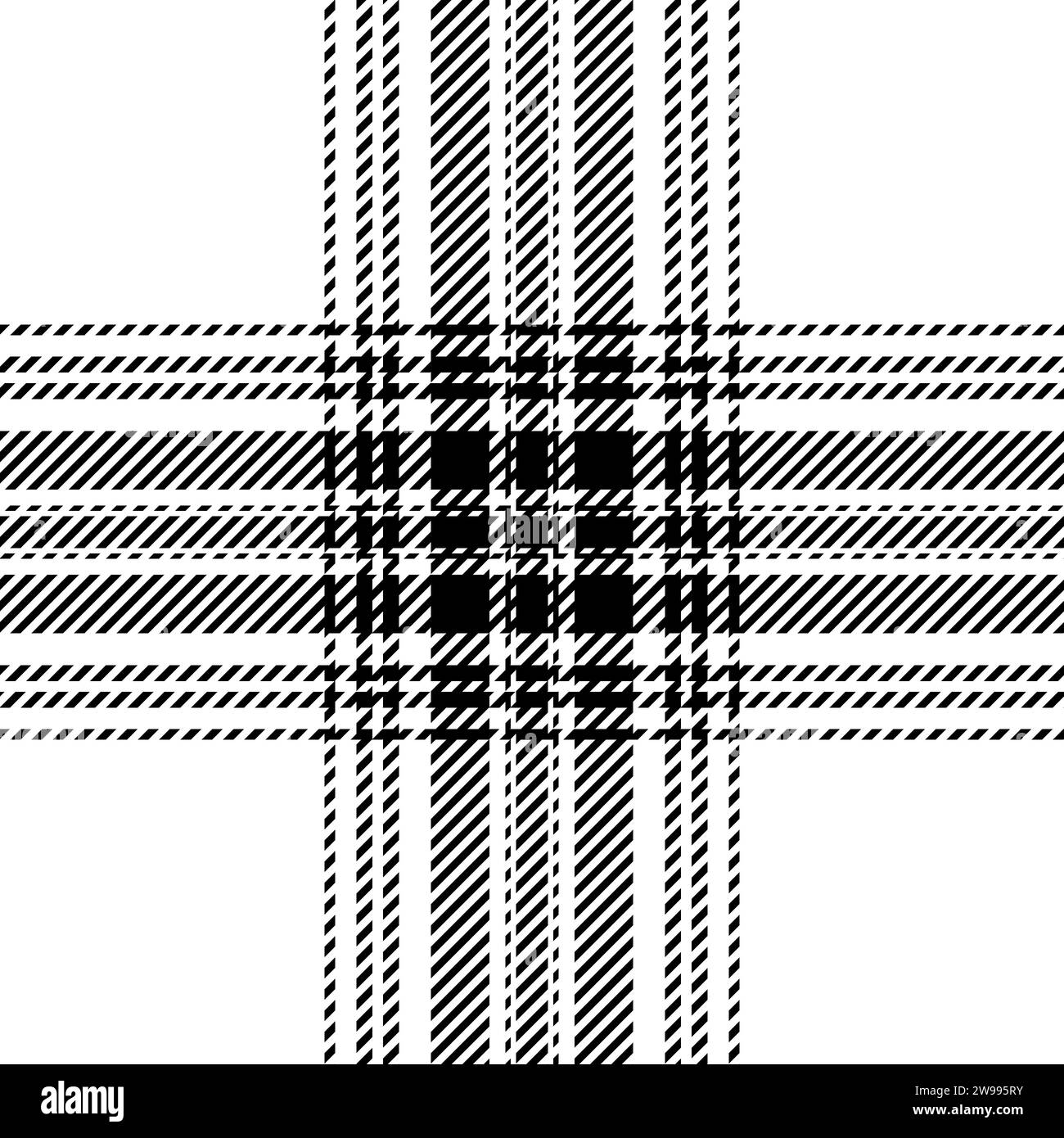 Plaid check pattern black white. Seamless fabric texture. Tartan ...