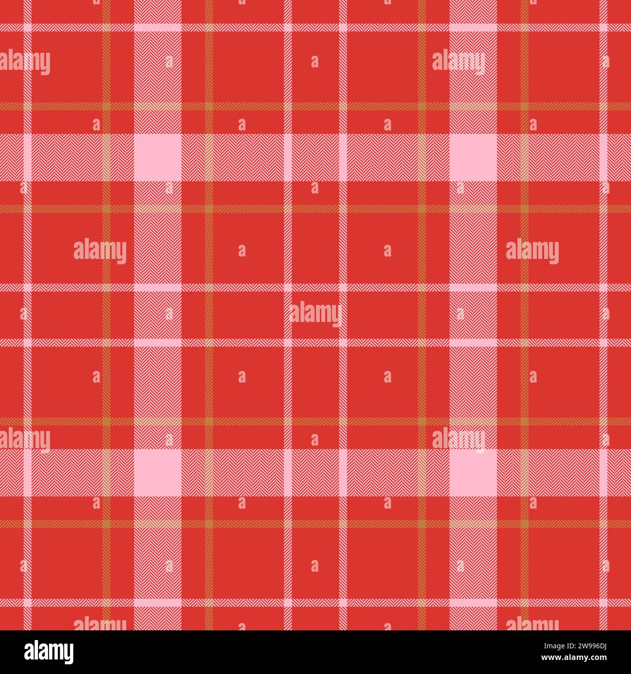 Plaid seamless pattern in red. Check fabric texture. Vector textile ...