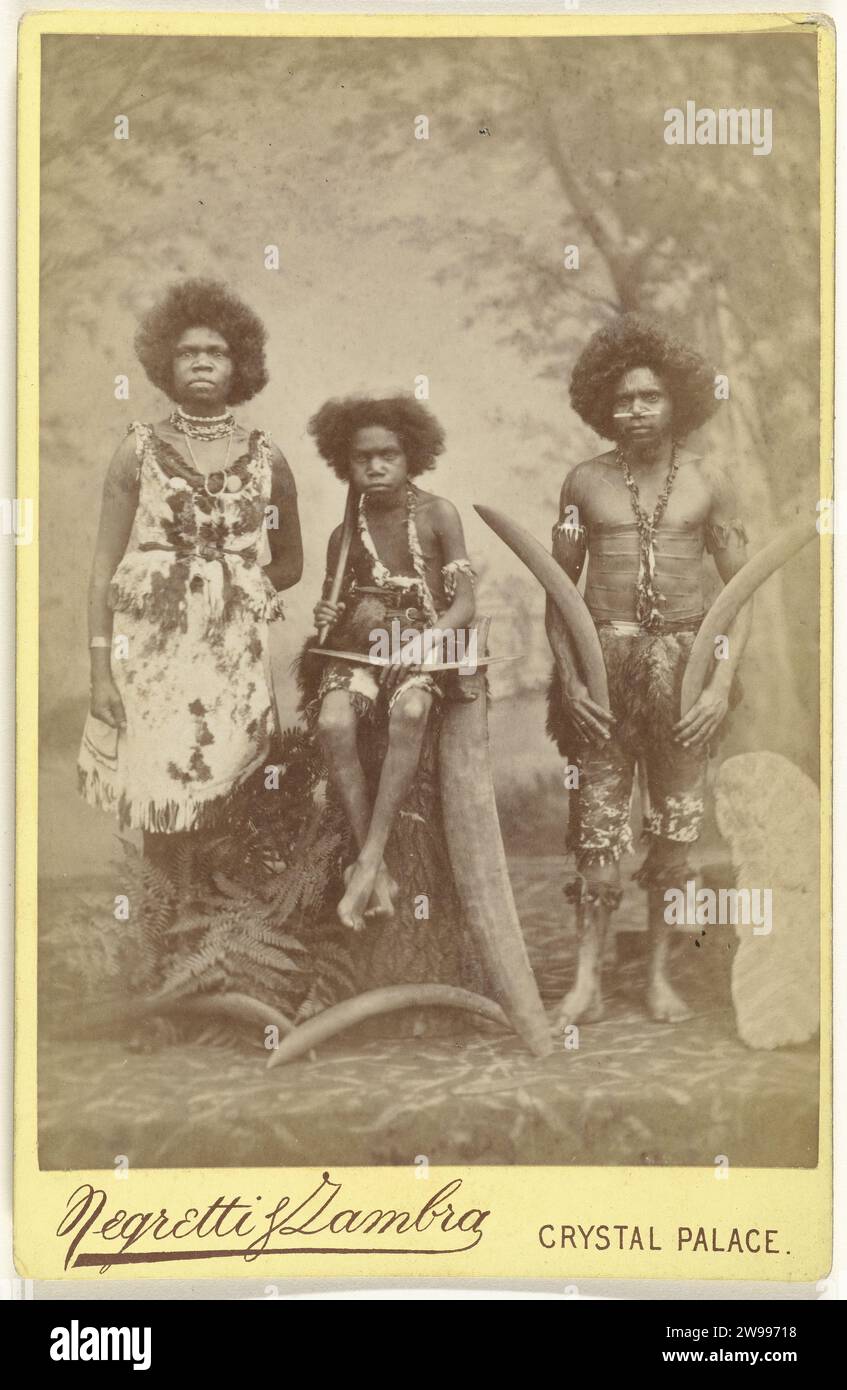 Group portrait of three original inhabitants of Australia; Jenny, her ...