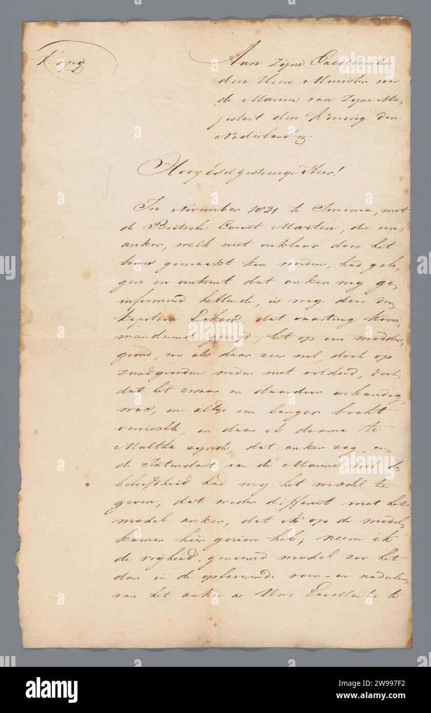 Letter to the Department of the Navy about the Working of an Anchor ...