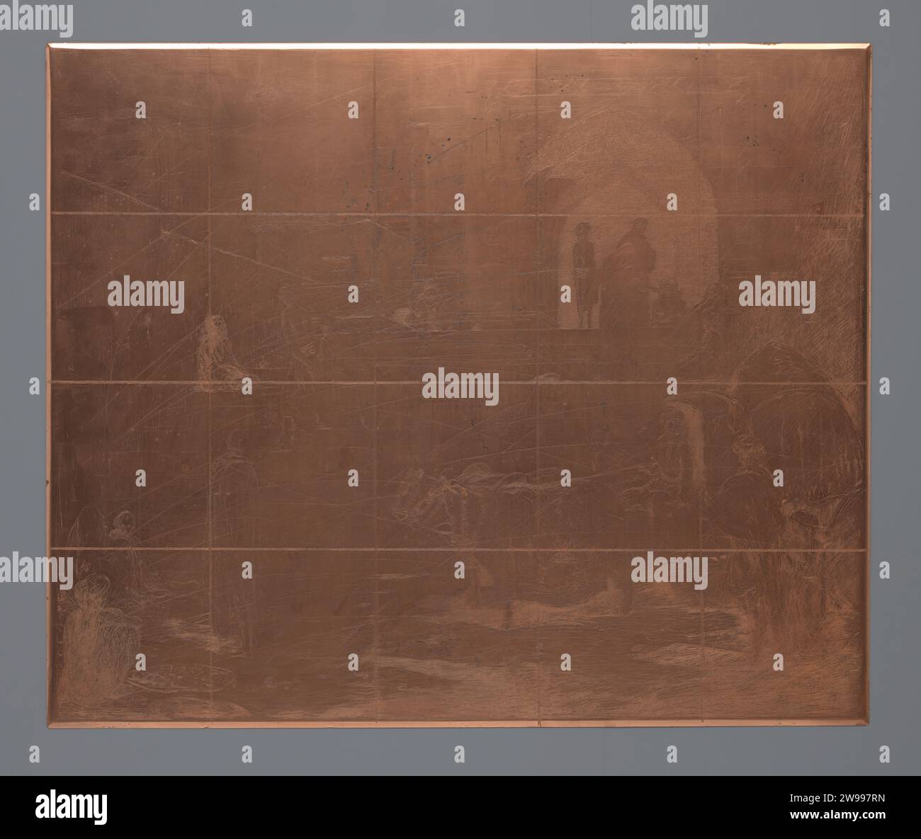 Copper plate with a scene in Hyderabad, 1910 copper (metal) etching ...