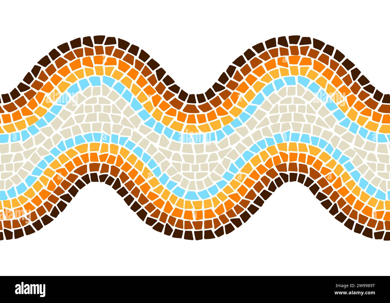 Decorative mosaic border. Ceramic antique stone ornament Stock Vector ...