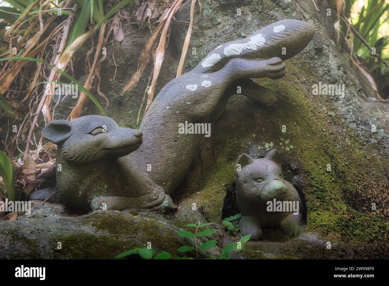 Photo of a sculpture of Inari in a forest in Chiba Prefecture, Japan ...