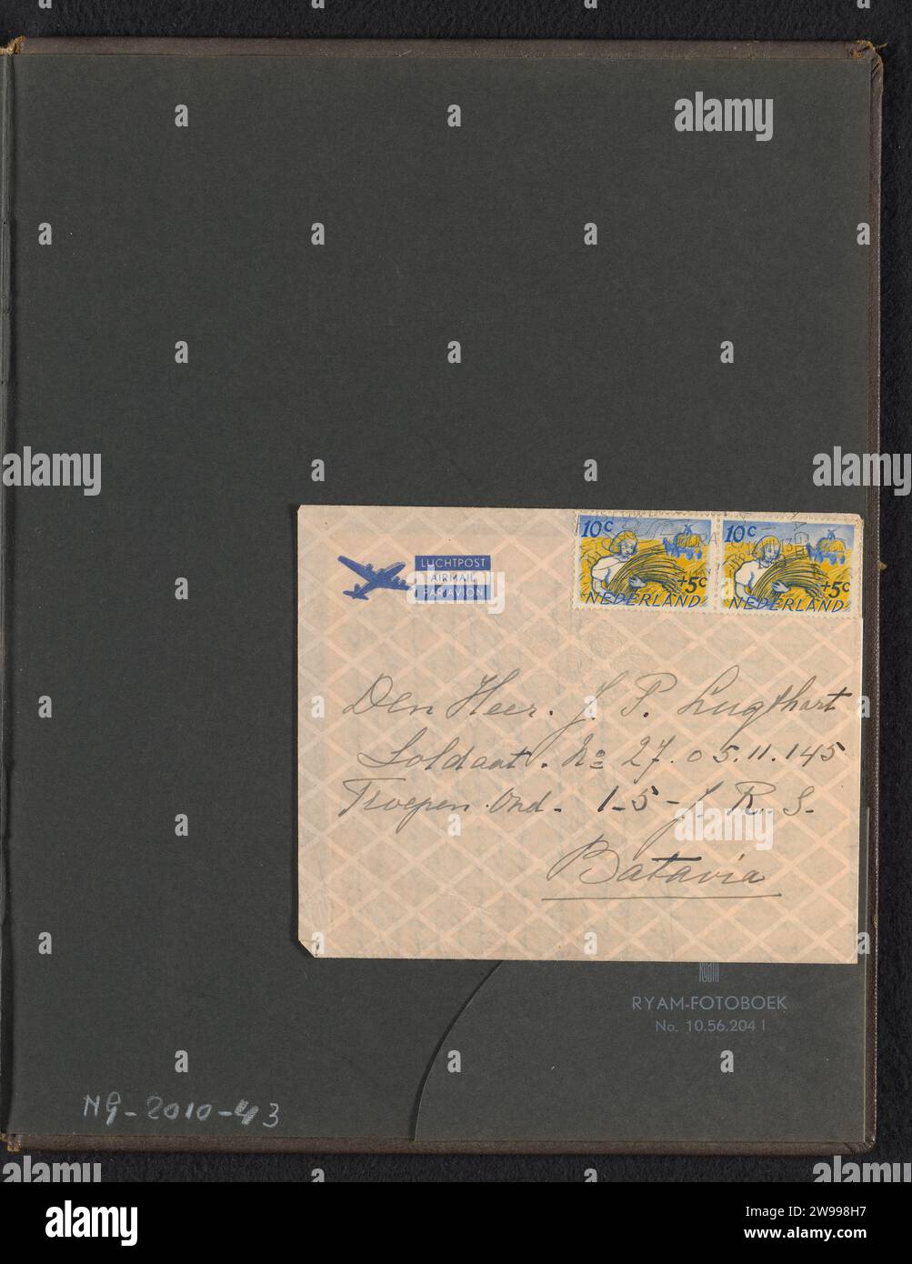 Envelope with three letters to J.P. Lugthart in Batavia, J. Schiff ...