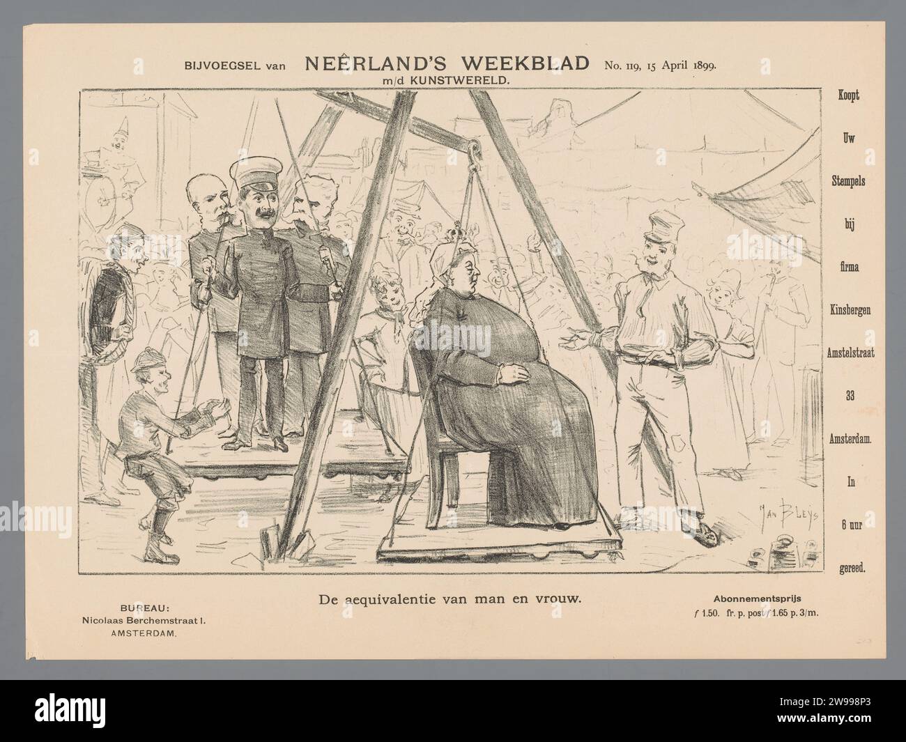 The aquivalence of men and female, Jan Bleijs, 1899 paper political ...