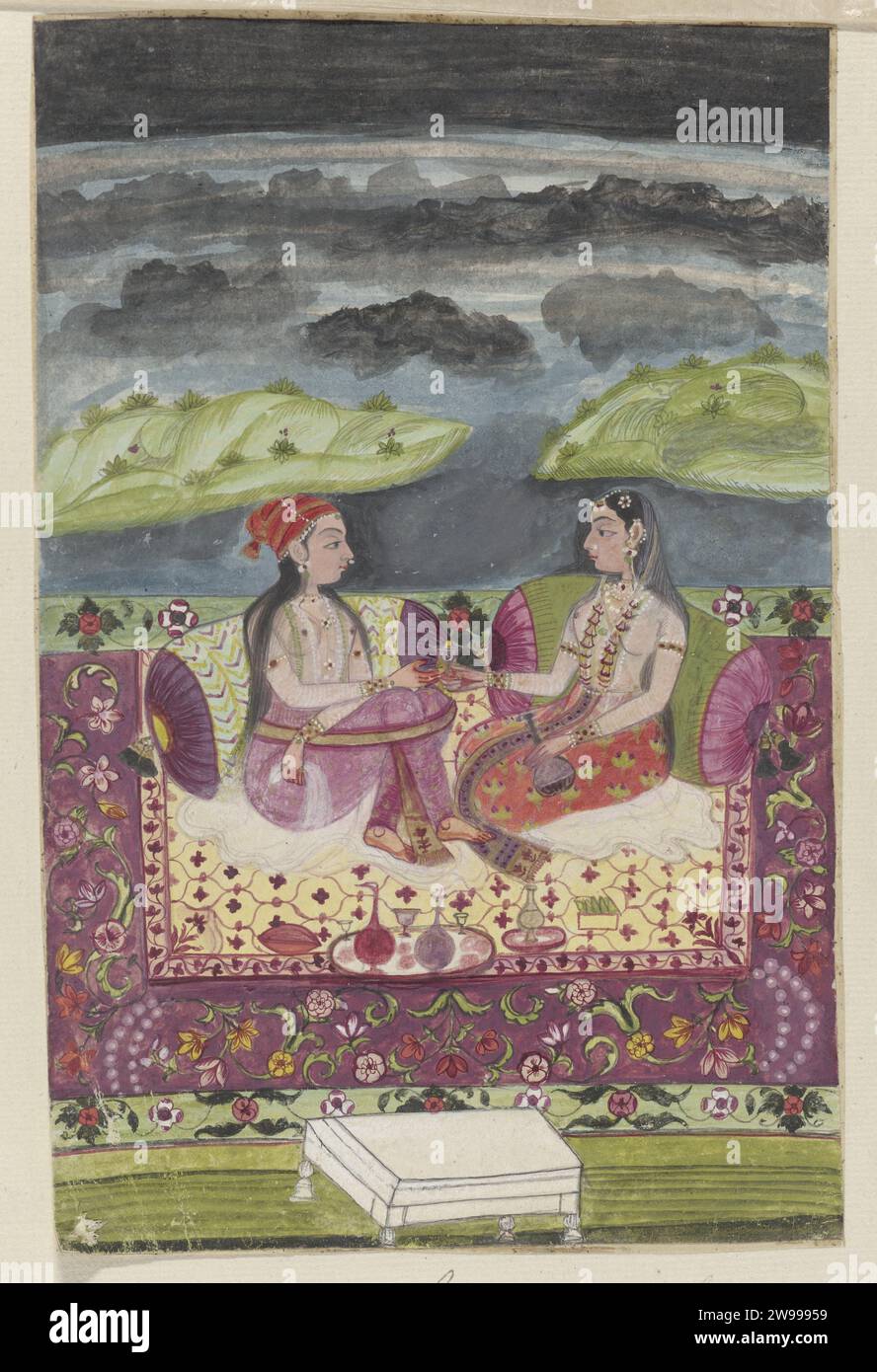 Two Moorish ladies, Adrianus Canter Visscher, c. 1750 - c. 1755 drawing ...