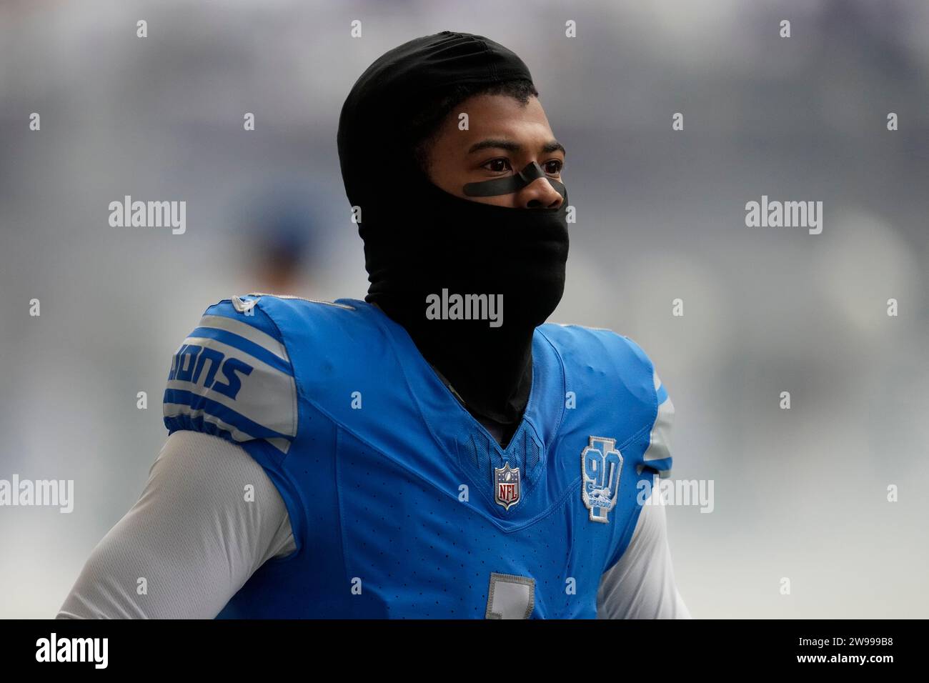 Detroit Lions cornerback Cameron Sutton (1) stands on the field before ...