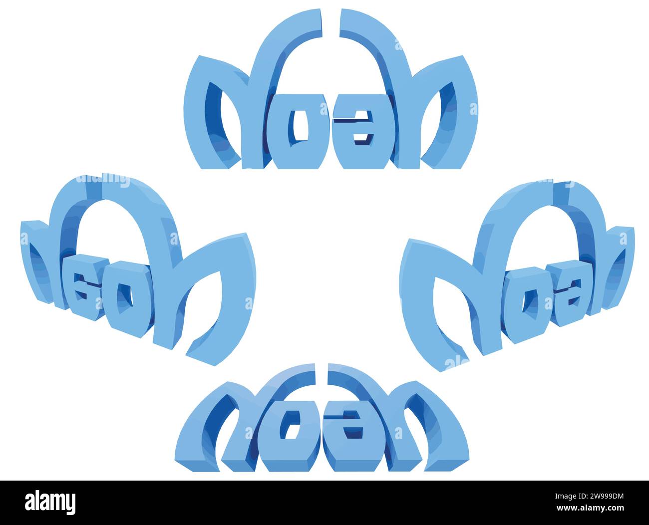 Noah Text 3D Rendering Typography Graffiti Logo Symbol, suitable for ...