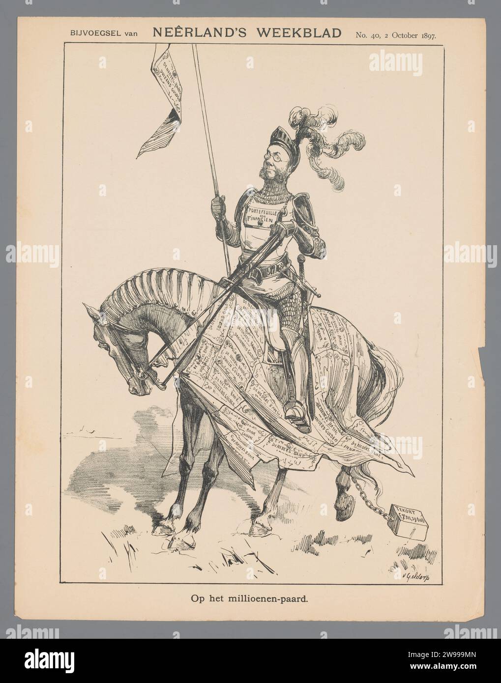 On the Millioenen horse, Petrus Van Geldorp, 1897 paper political ...