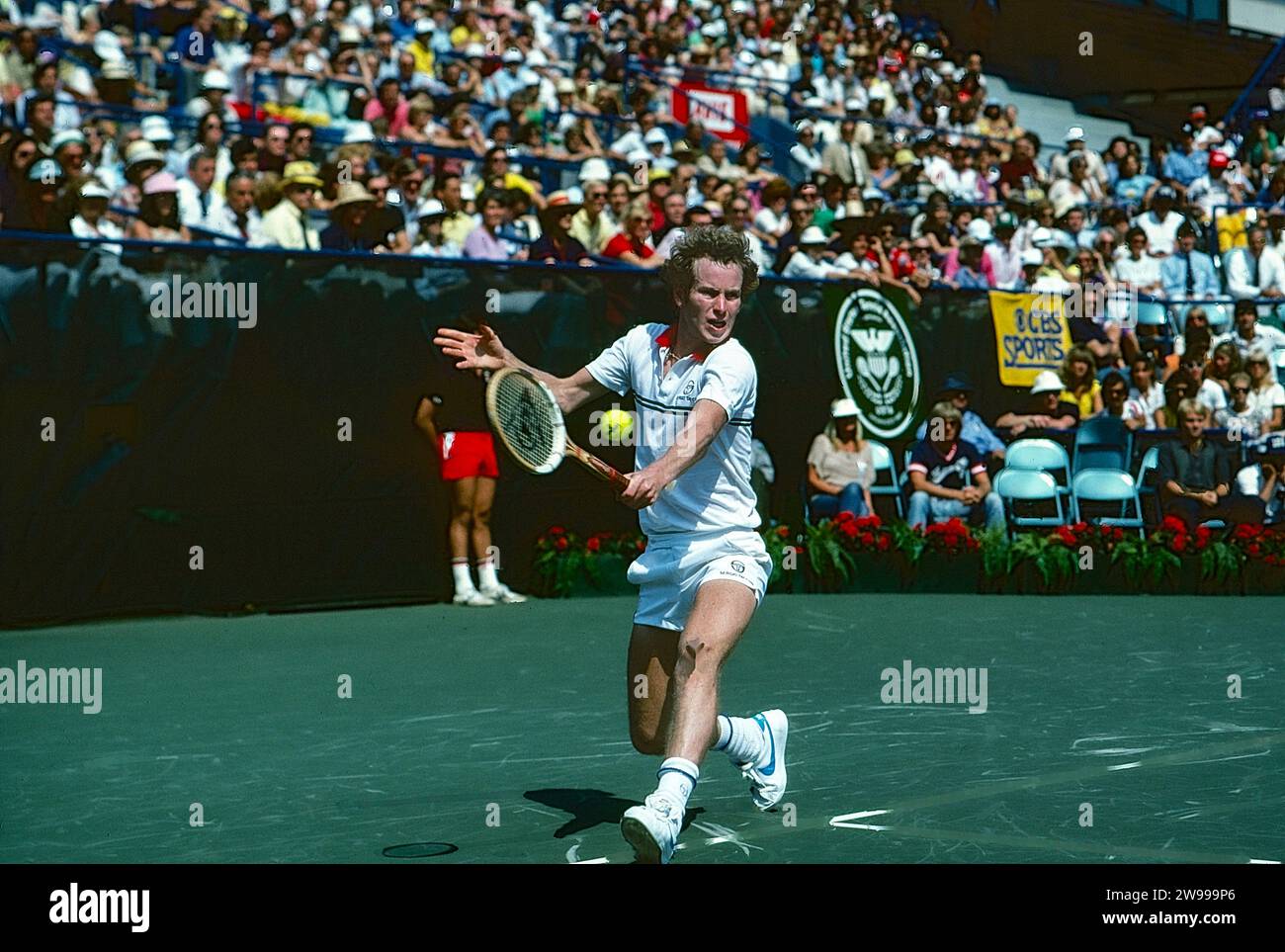 John McEnroe (USA) competing at the 1981 US Open Tennis Stock Photo - Alamy
