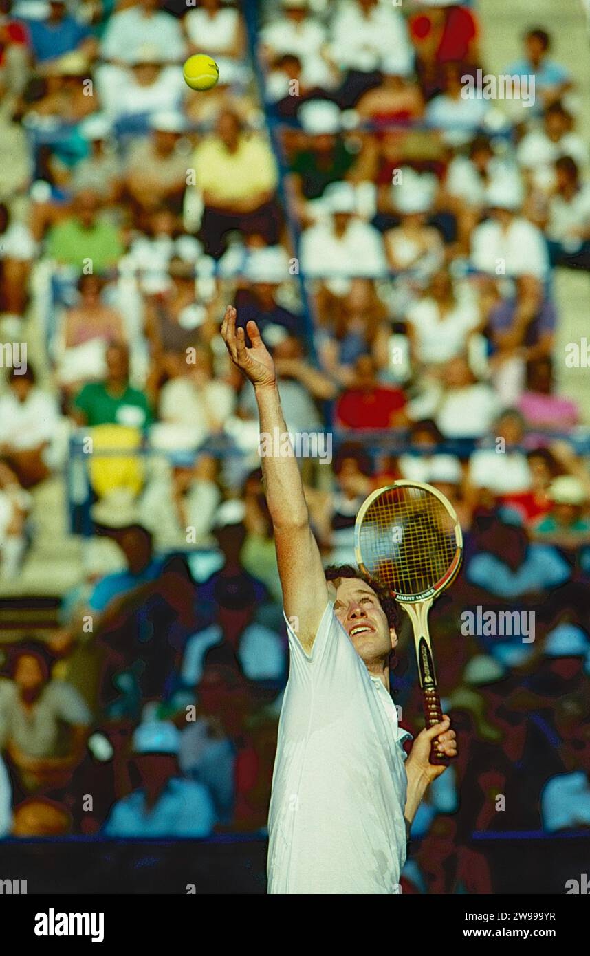 John McEnroe (USA) competing at the 1982 US Open Tennis Stock Photo - Alamy