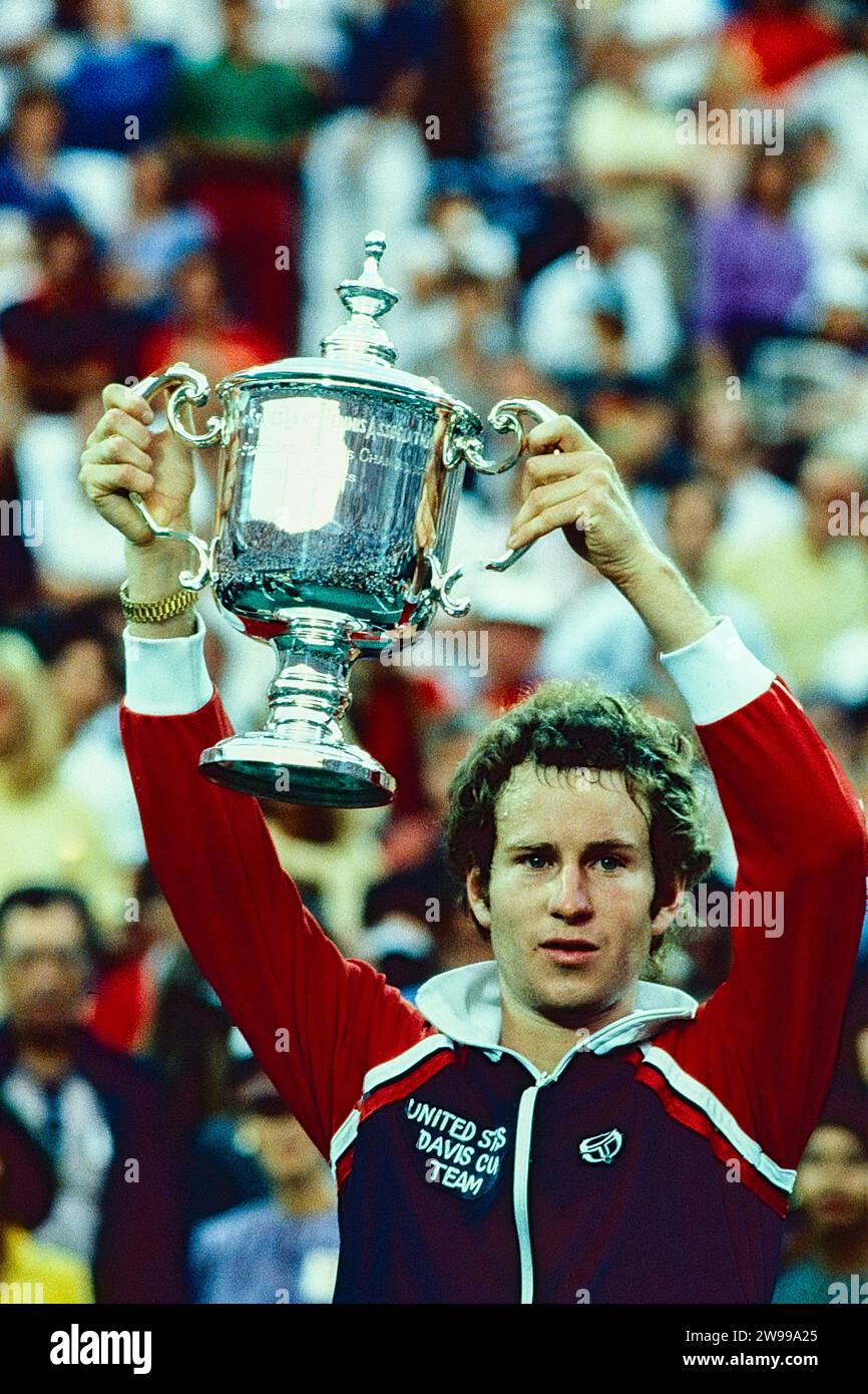 John McEnroe (USA) winner of the Men's Singles Grand Slam title at the ...