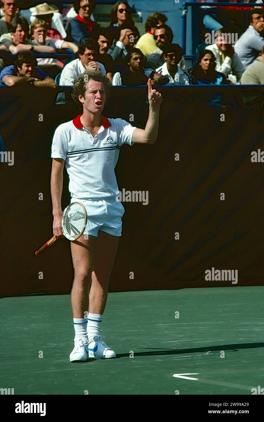 John McEnroe (USA) competing at the 1981 US Open Tennis Stock Photo - Alamy