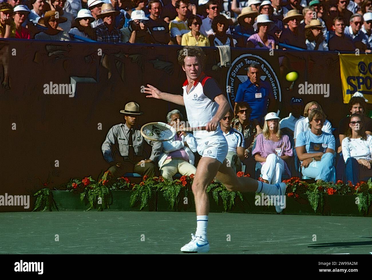 John McEnroe (USA) competing at the 1981 US Open Tennis Stock Photo - Alamy