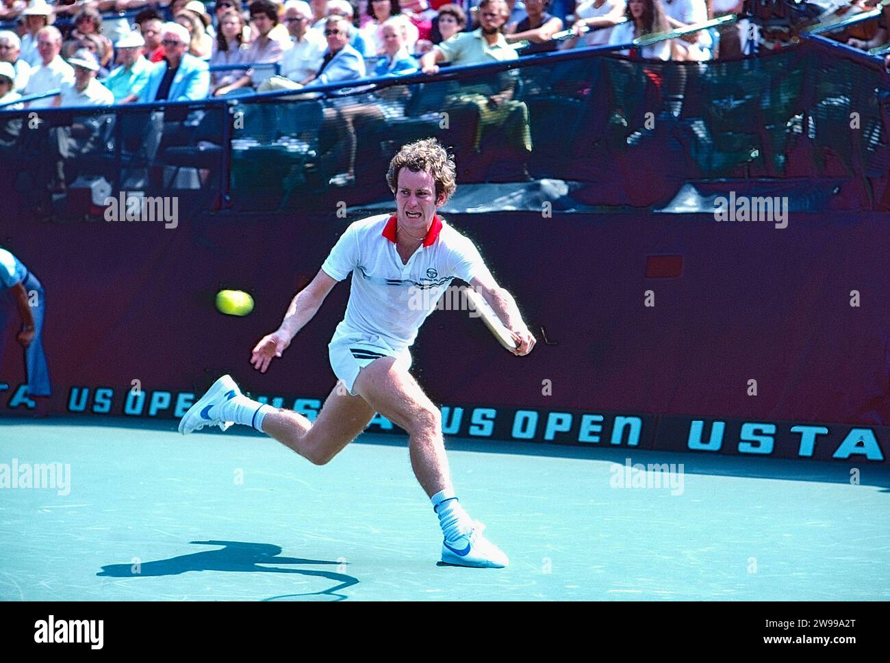 John McEnroe (USA) competing at the 1981 US Open Tennis Stock Photo - Alamy