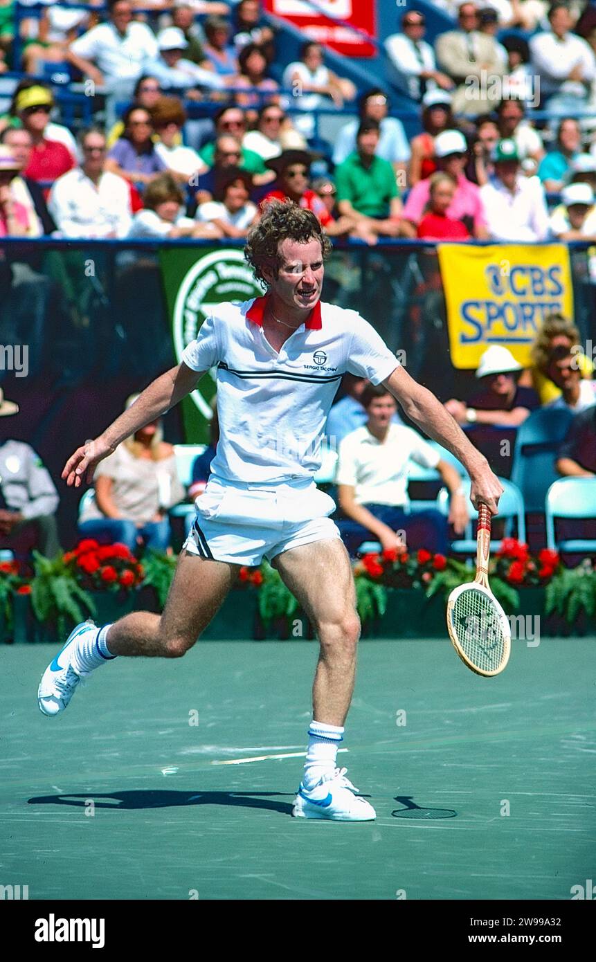 John McEnroe (USA) competing at the 1981 US Open Tennis Stock Photo - Alamy
