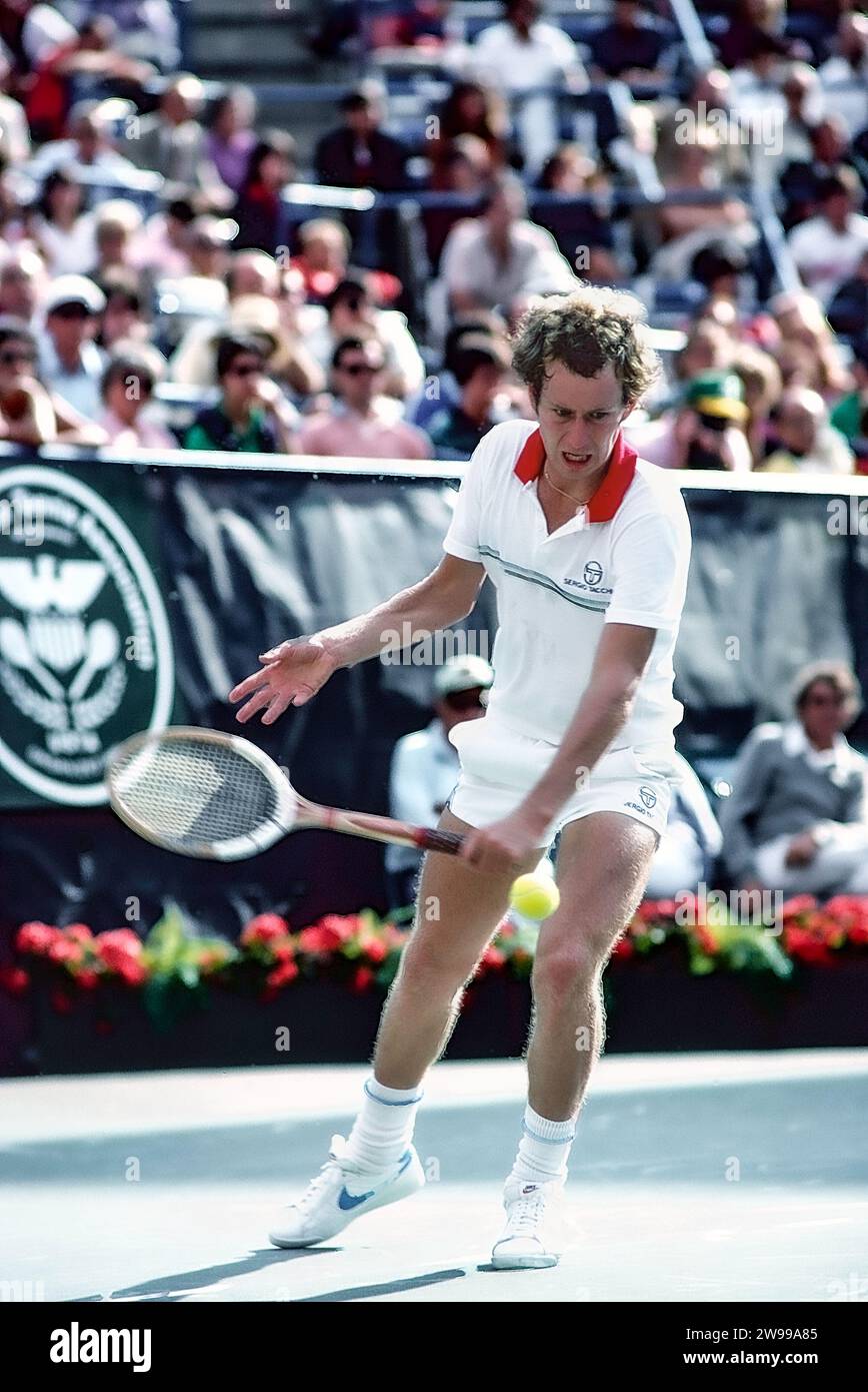 John McEnroe (USA) competing at the 1981 US Open Tennis Stock Photo - Alamy