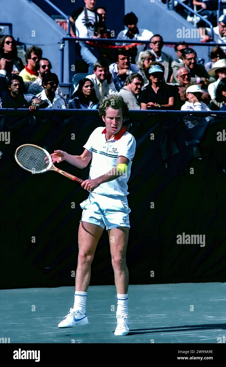 John McEnroe (USA) competing at the 1981 US Open Tennis Stock Photo - Alamy