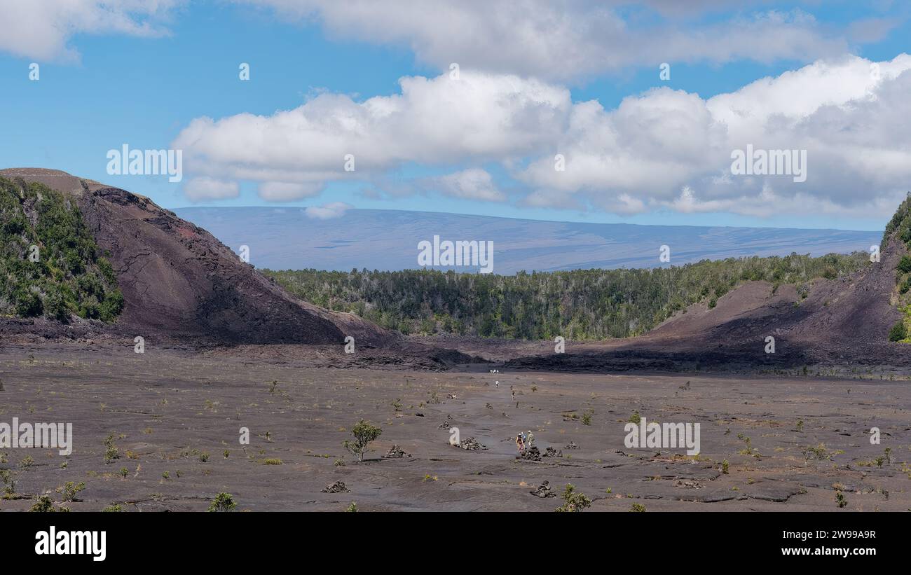 The view of a volcano crater hike in Volcanoes National Park on the Big ...