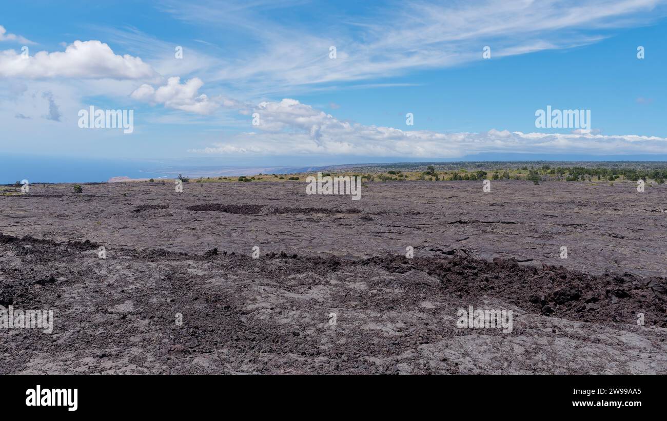 The view of a volcano crater hike in Volcanoes National Park on the Big ...