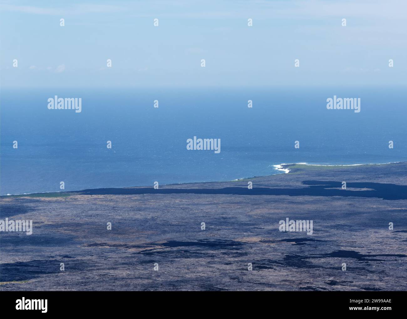 An aerial view of a volcano crater hike in Volcanoes National Park on ...
