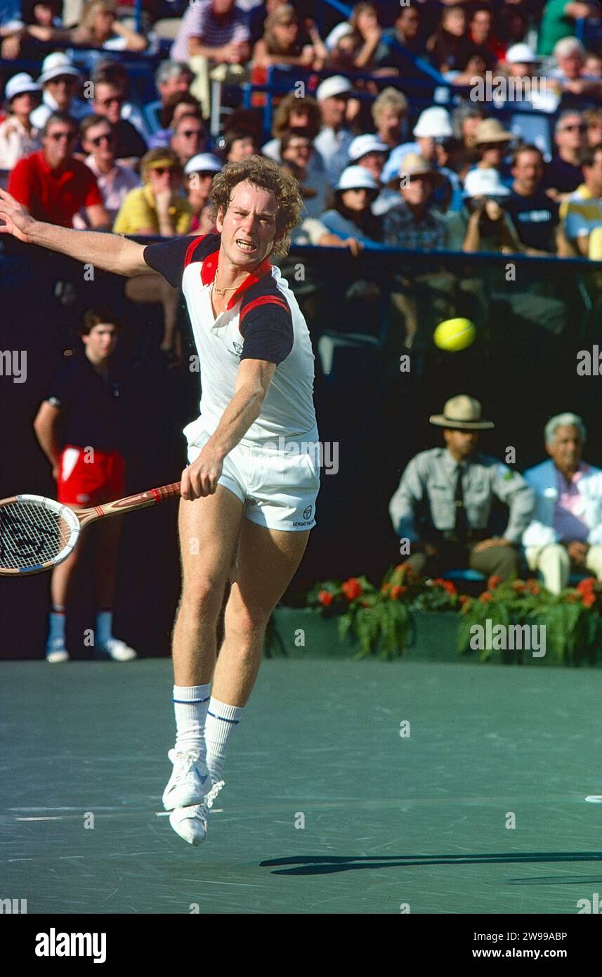 John McEnroe (USA) competing at the 1981 US Open Tennis Stock Photo - Alamy
