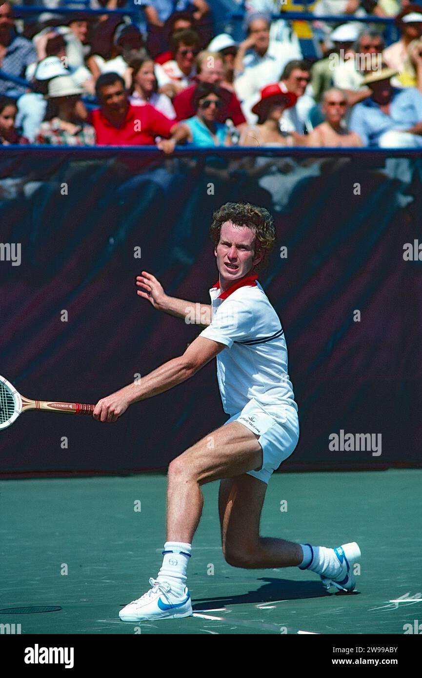 John McEnroe (USA) competing at the 1981 US Open Tennis Stock Photo - Alamy