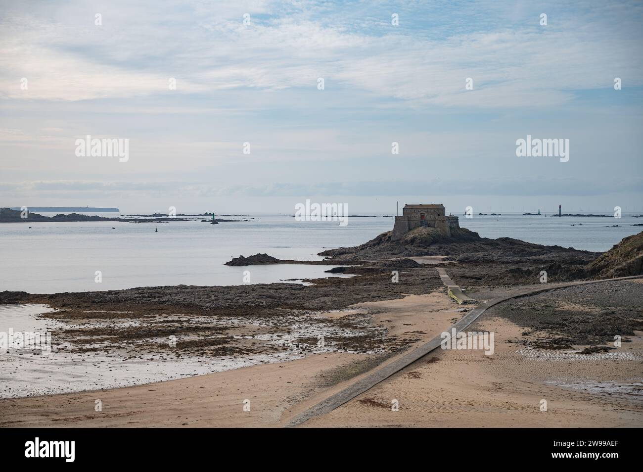 Detail of the small maritime defensive fort Petit Be built on an island ...