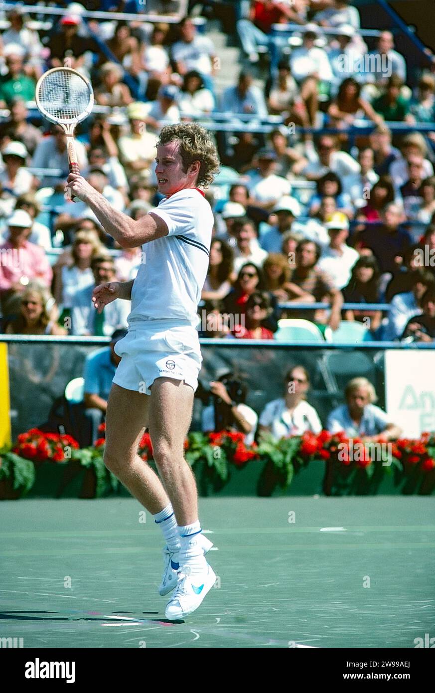 John McEnroe (USA) competing at the 1981 US Open Tennis Stock Photo - Alamy