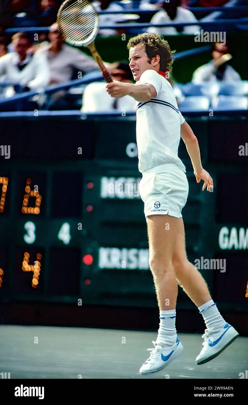 John McEnroe (USA) competing at the 1981 US Open Tennis Stock Photo - Alamy
