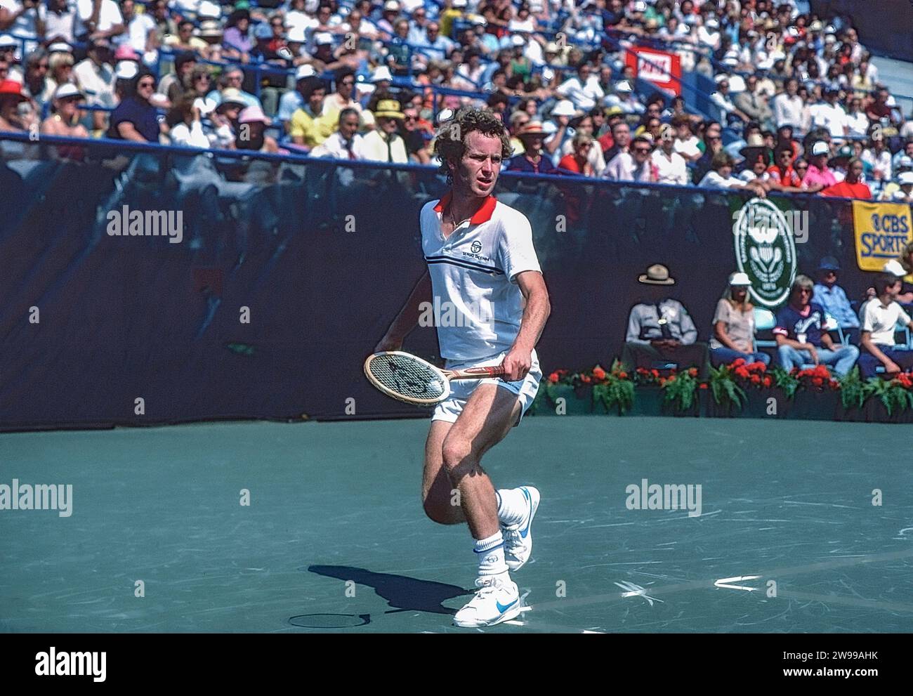 John McEnroe (USA) competing at the 1981 US Open Tennis Stock Photo - Alamy