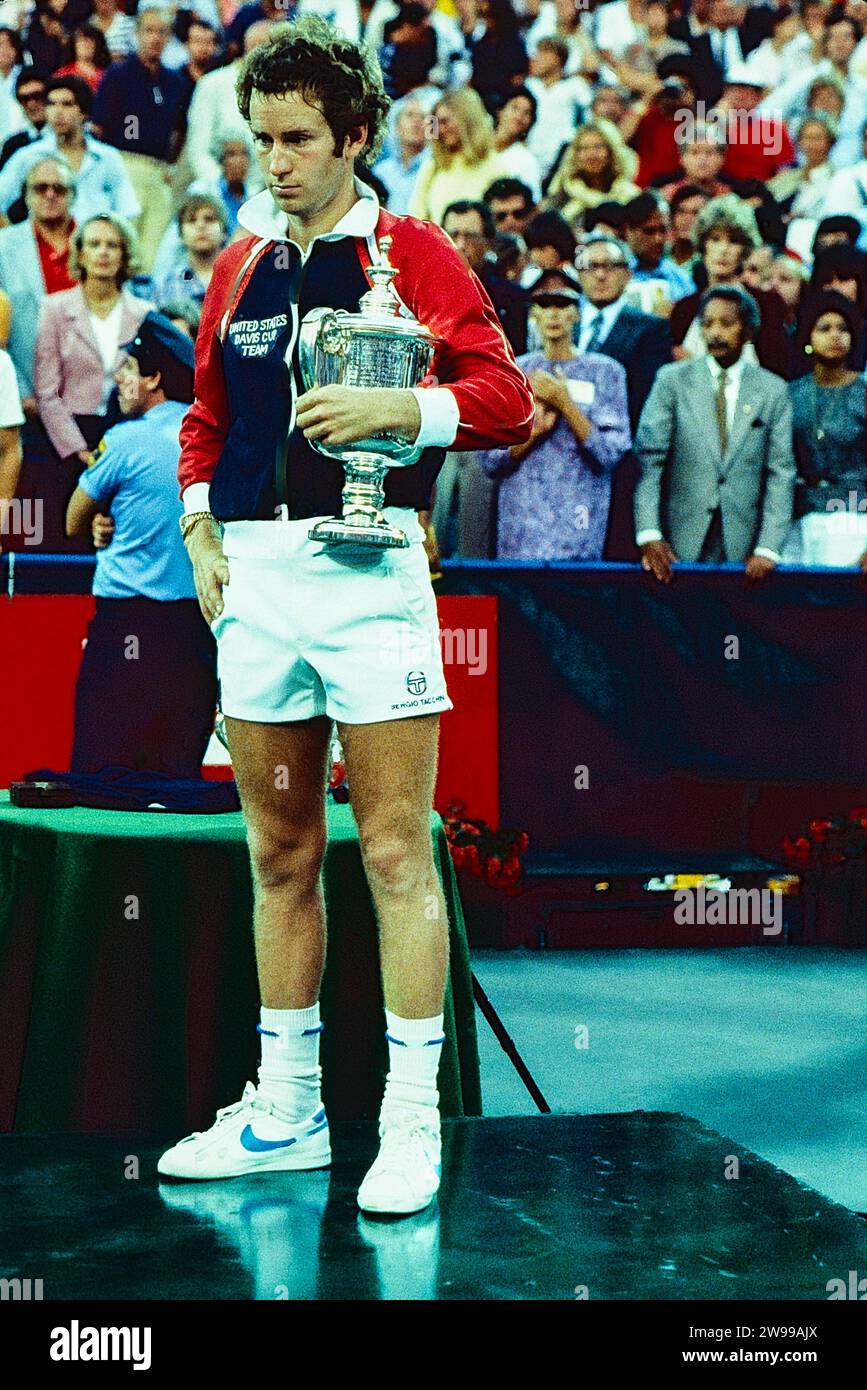 John McEnroe (USA) winner of the Men's Singles Grand Slam title at the ...