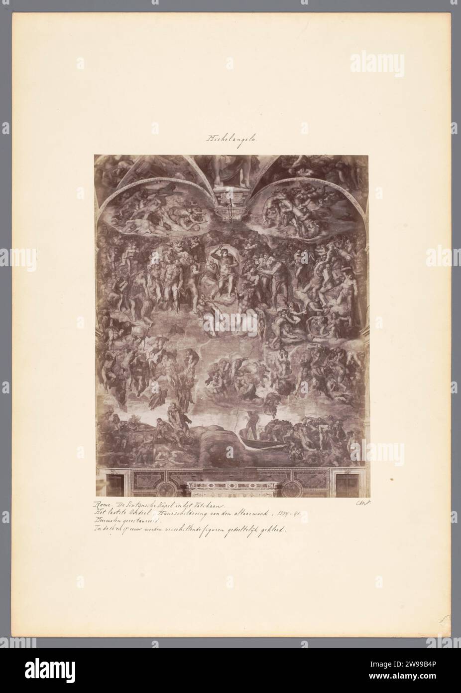 Fresco of the Last Judgment painted by Michelangelo in the Sixtine ...