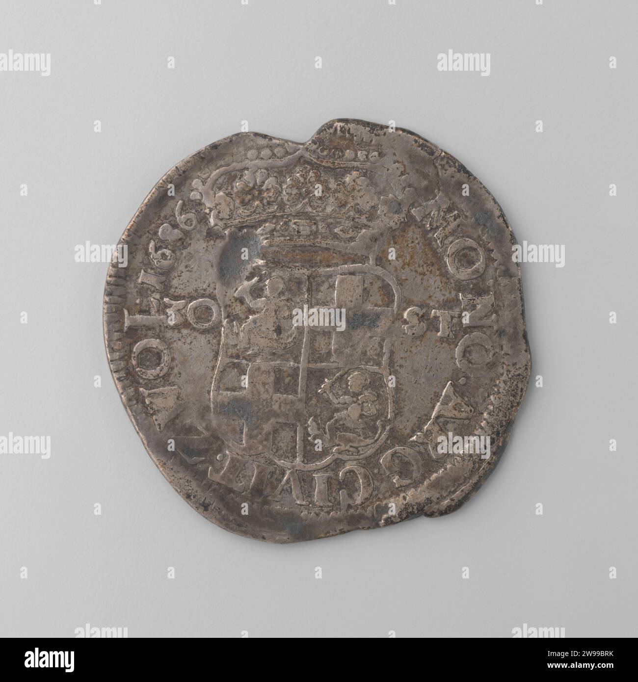 Zwolse Daalder, 1686, city of Zwolle, 1686 coin Silver coin. Front ...