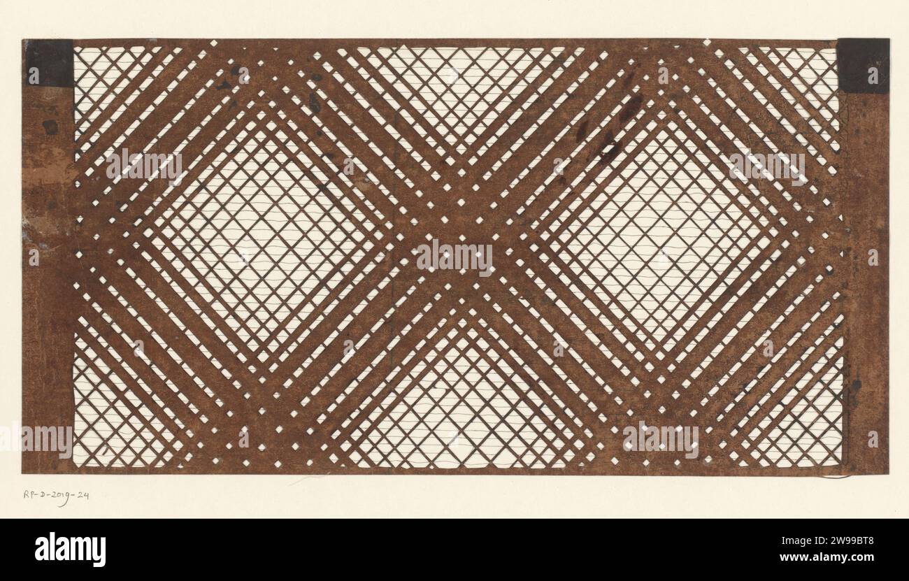 Template with diagonal pattern, anonymous, 1800 - 1909 Japanese ...
