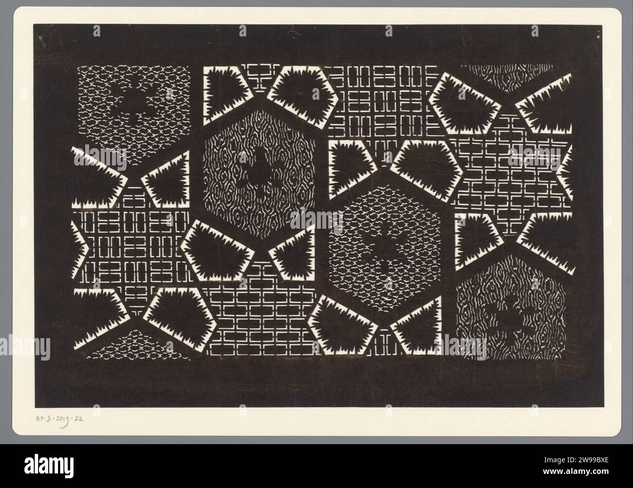 Template with geometric shapes, Anonymous, 1800 - 1909 Japanese ...