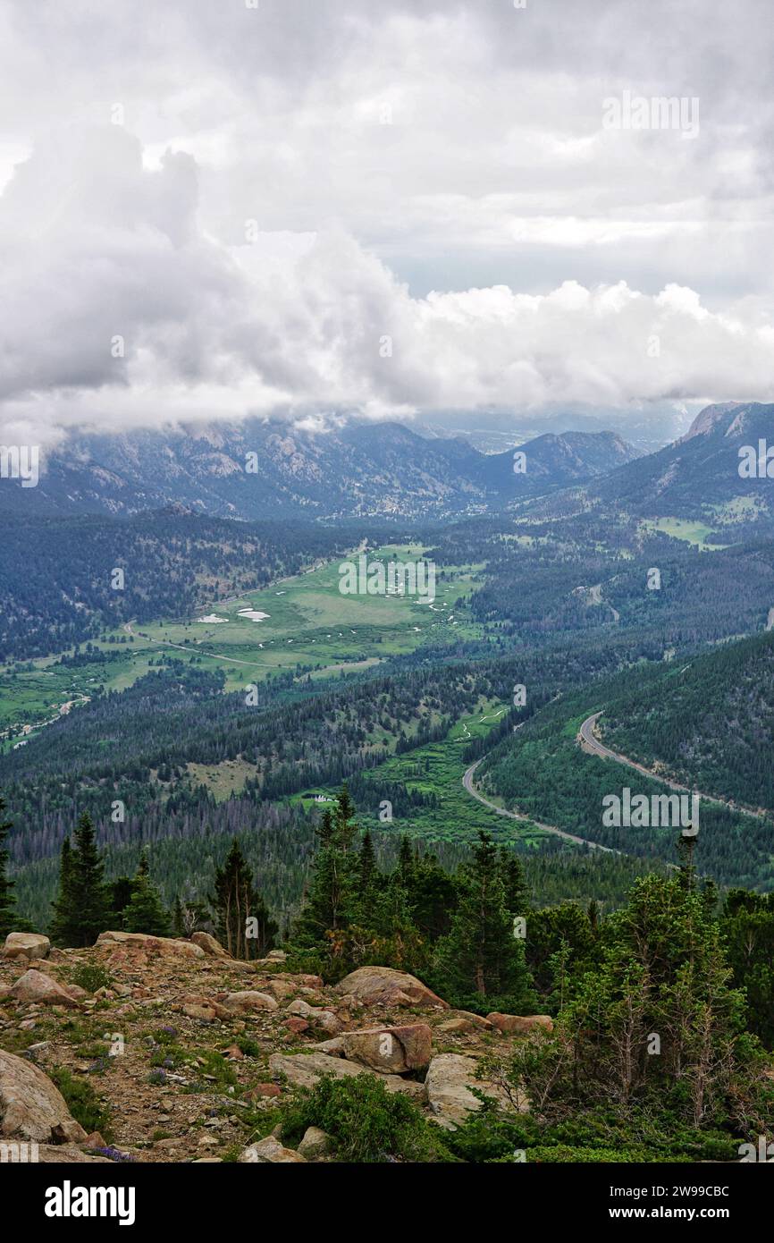 This stunning landscape showcases a majestic mountain range, featuring ...